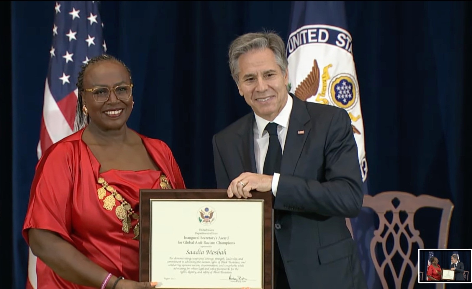 Saadia Mosbah remporte le premier prix mondial contre le racisme