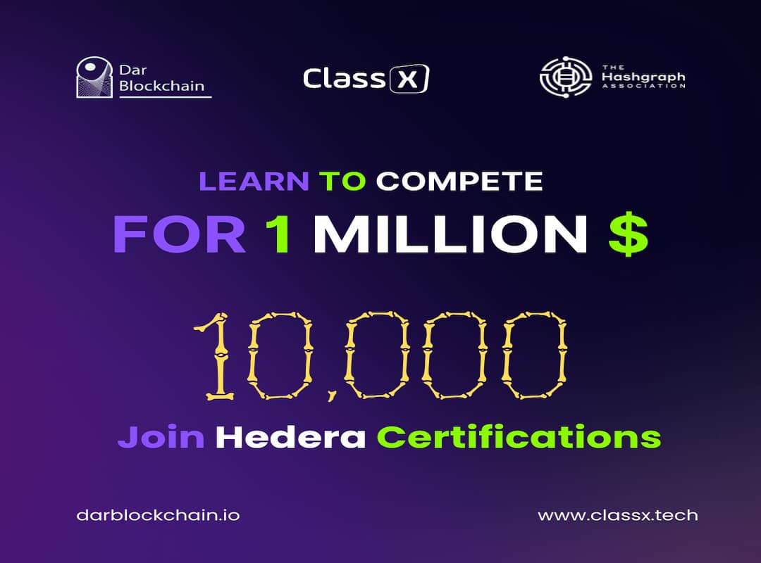 ClassX et Dar Blockchain : 10 000 développeurs formés sur Hedera Hashgraph